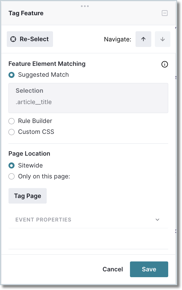 Feature tagging – Pendo Help Center