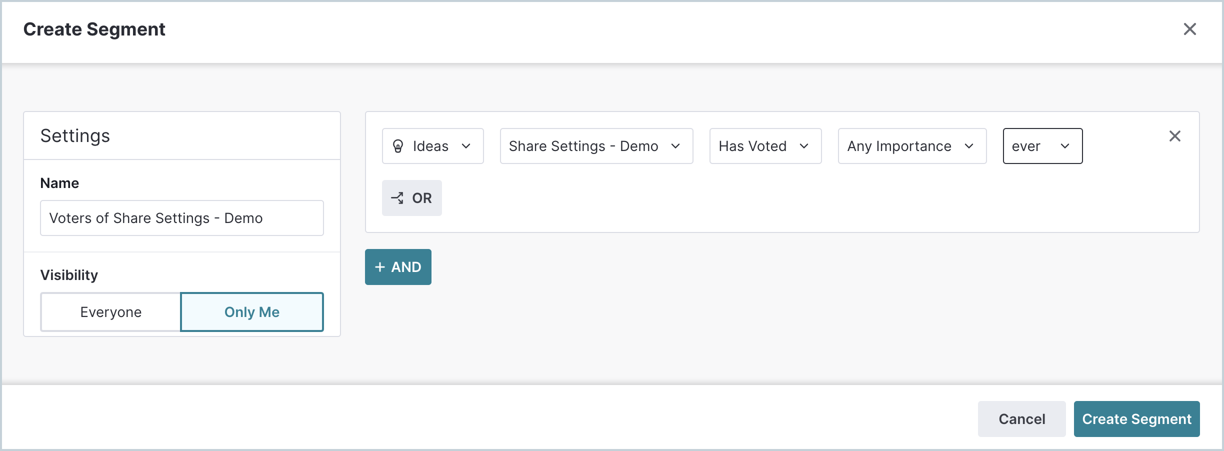 Create segments from idea voters – Pendo Help Center
