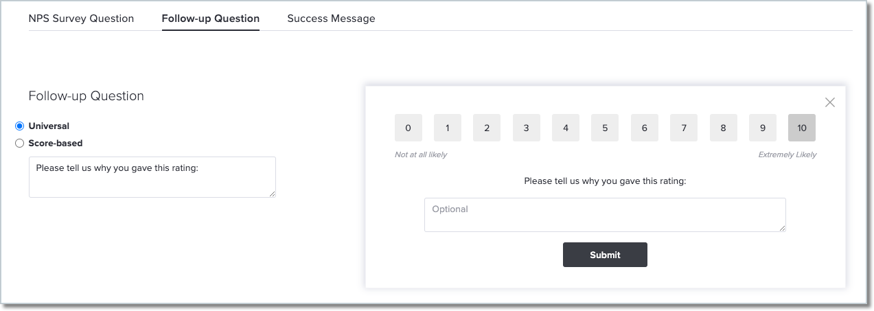 Set up an NPS survey – Pendo Help Center