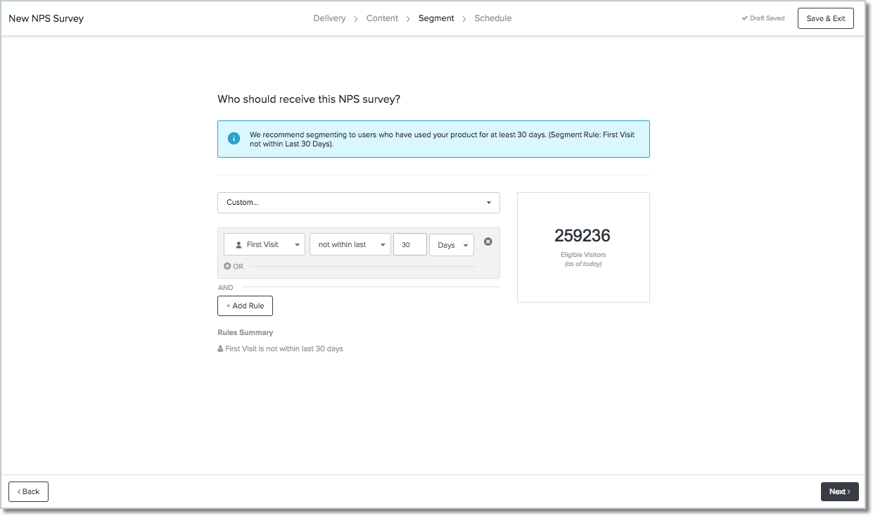 Set up an NPS survey – Pendo Help Center