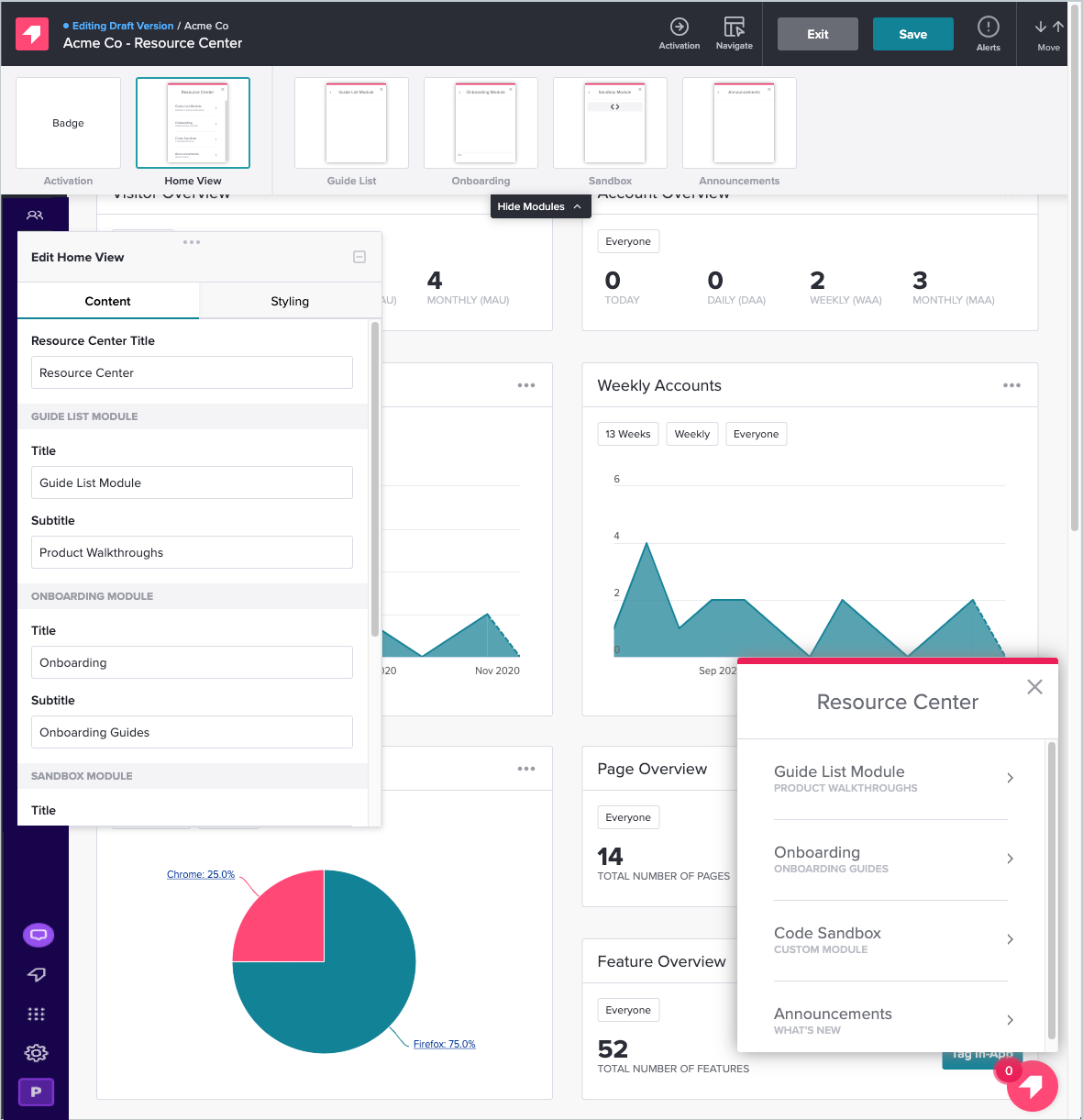 Overview of the Resource Center – Pendo Help Center