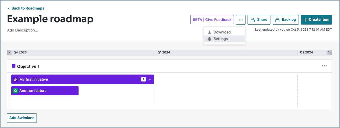 Create and edit roadmaps – Pendo Help Center