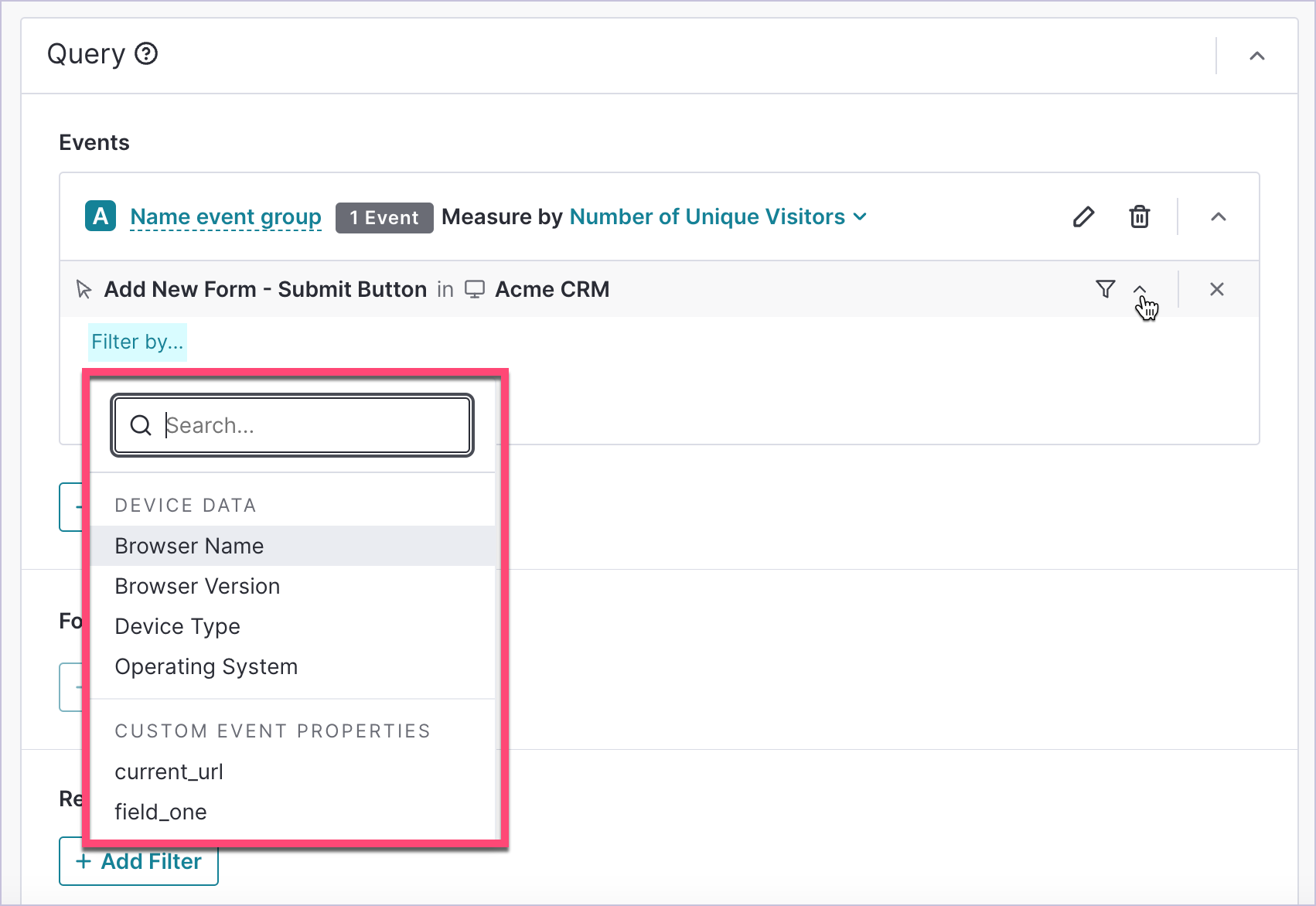 Event properties – Pendo Help Center
