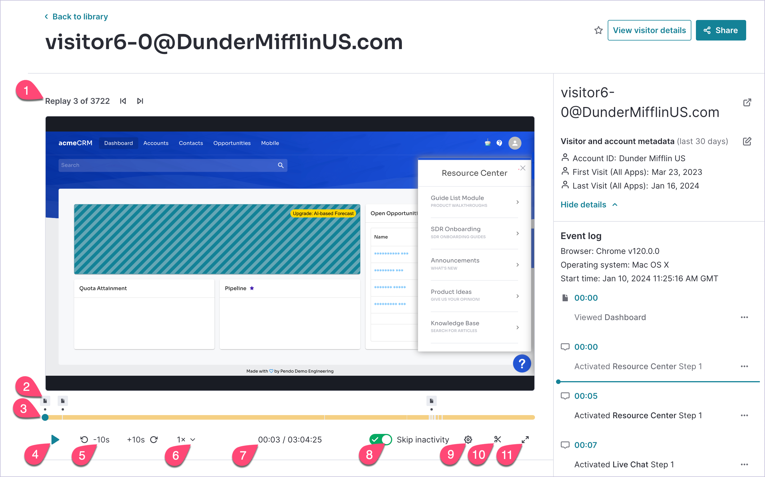 Watch replays – Pendo Help Center