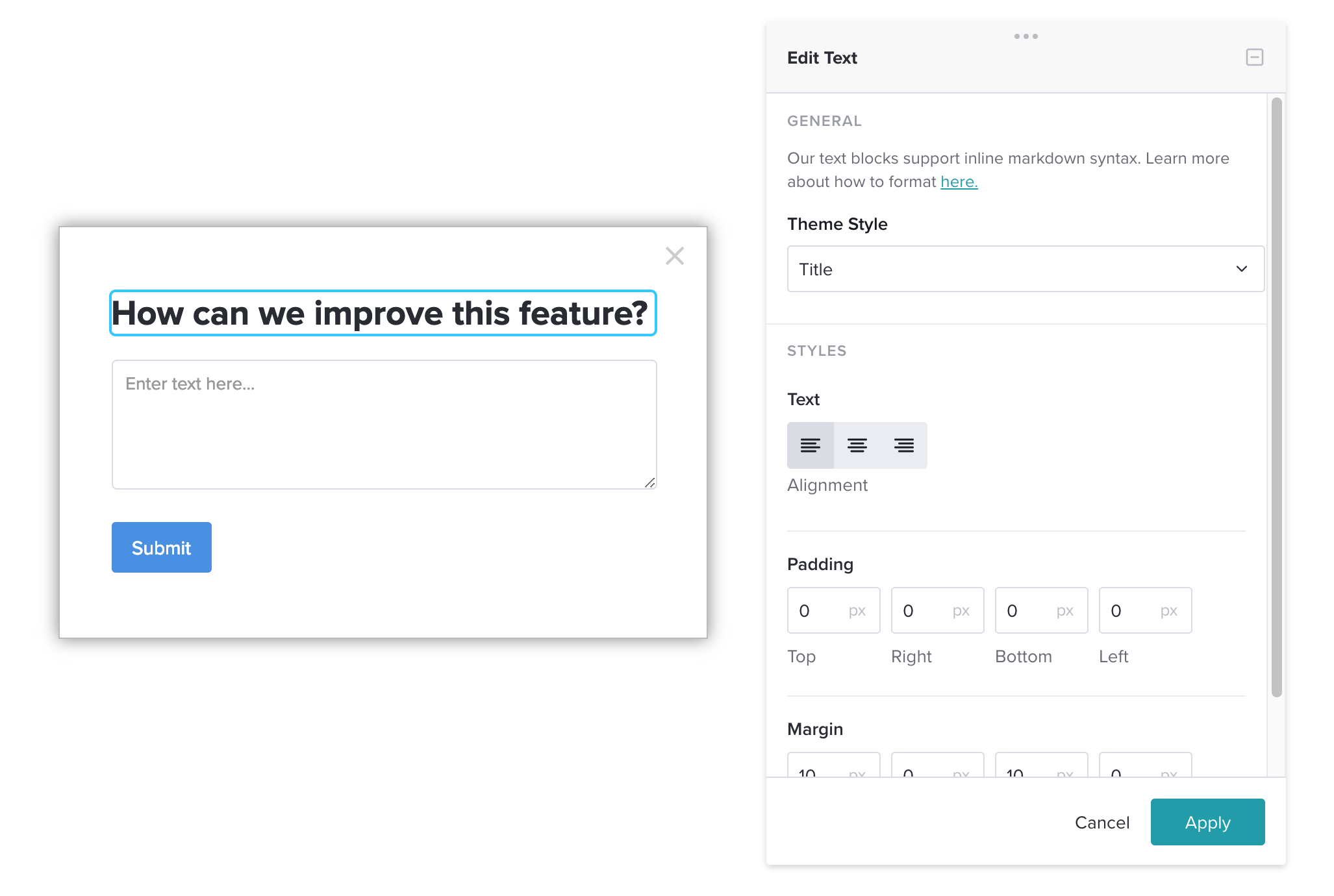 Add guide content using building blocks – Pendo Help Center