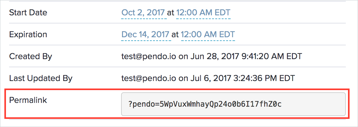 Create a guide permalink – Pendo Help Center