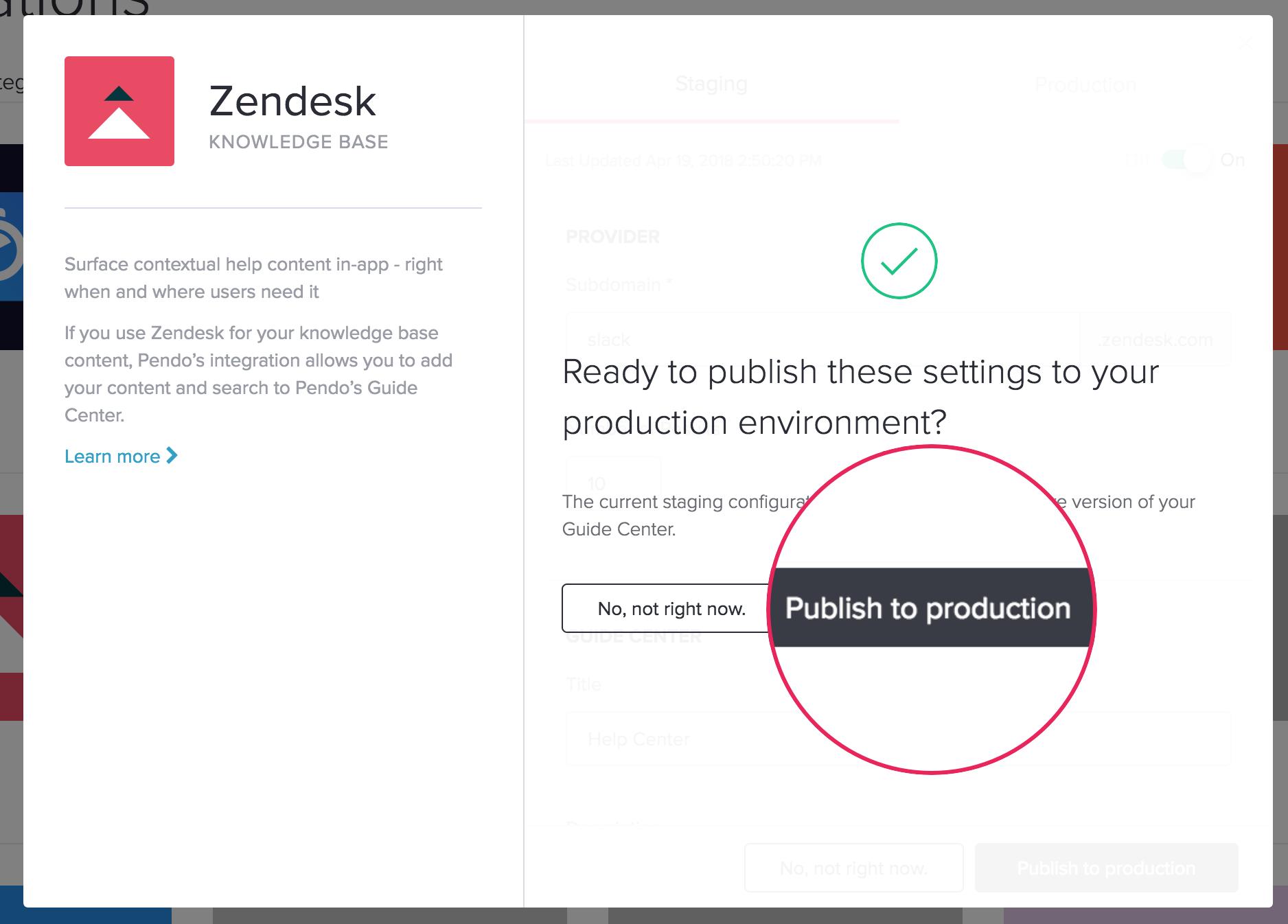 Knowledge Base Integration – Pendo Help Center