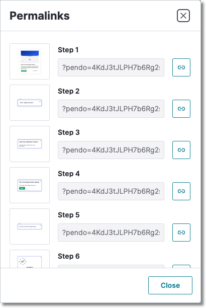 Create a guide permalink – Pendo Help Center