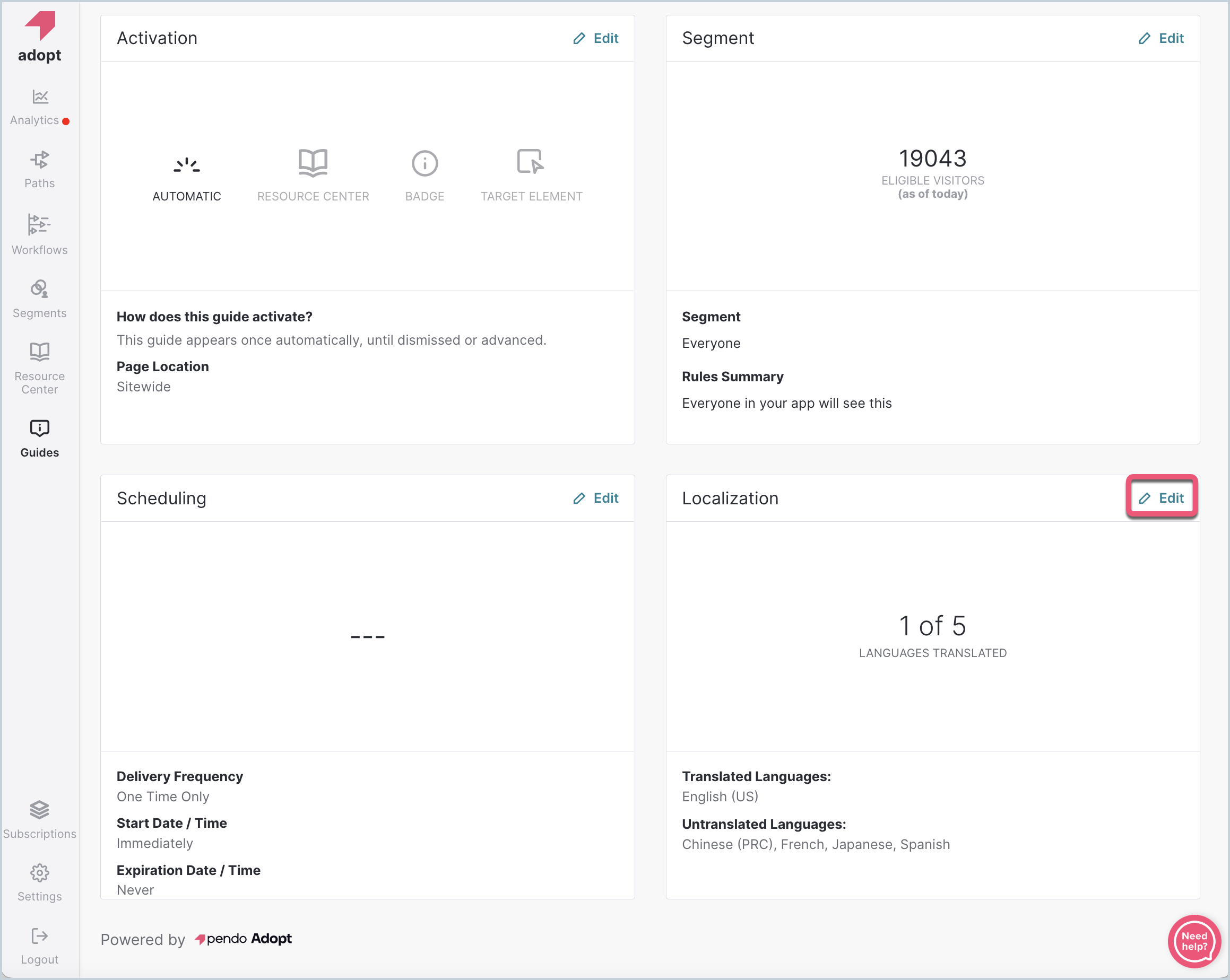 Localization – Pendo Help Center