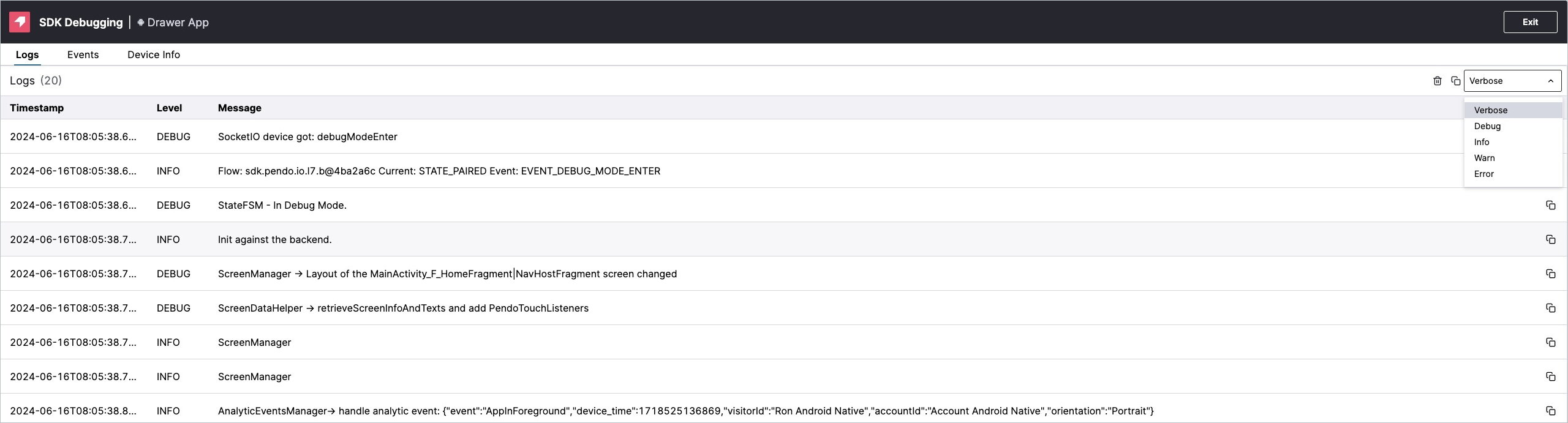 Use the mobile debugger – Pendo Help Center Use the mobile debugger – Pendo Help Center