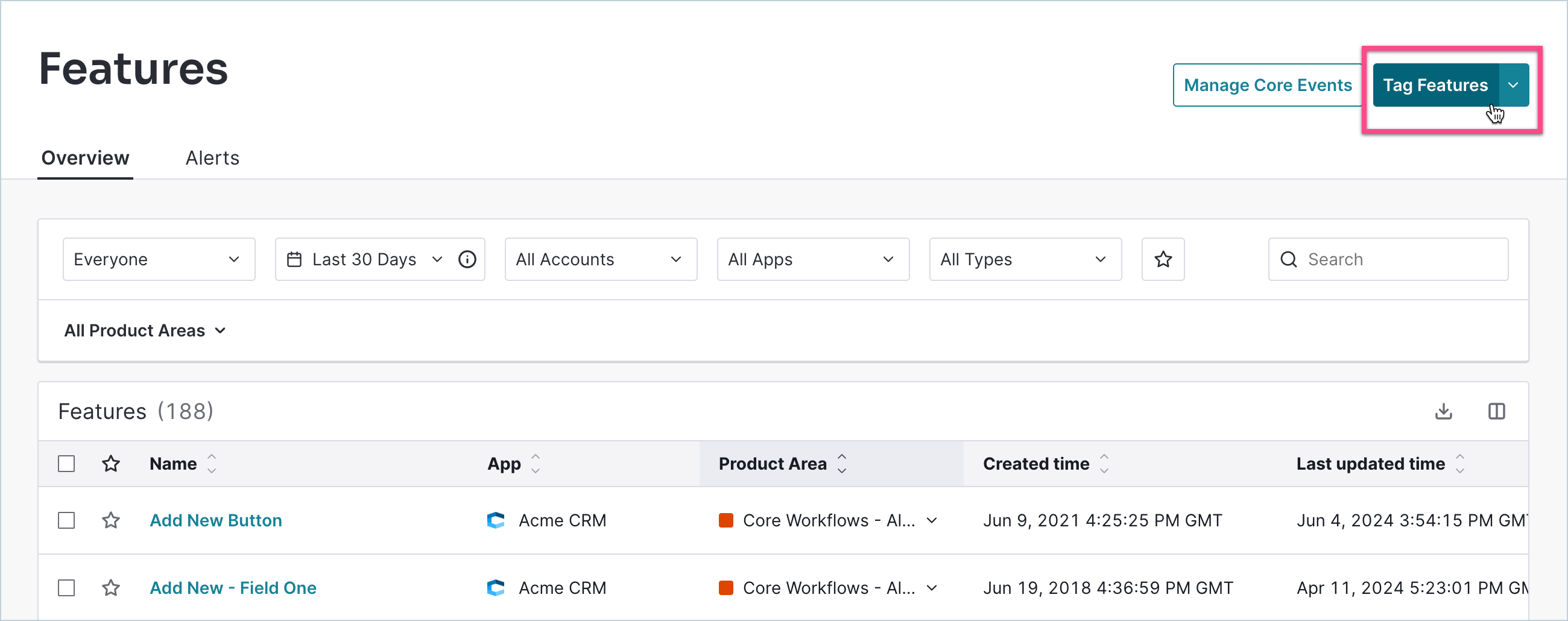 Feature tagging – Pendo Help Center
