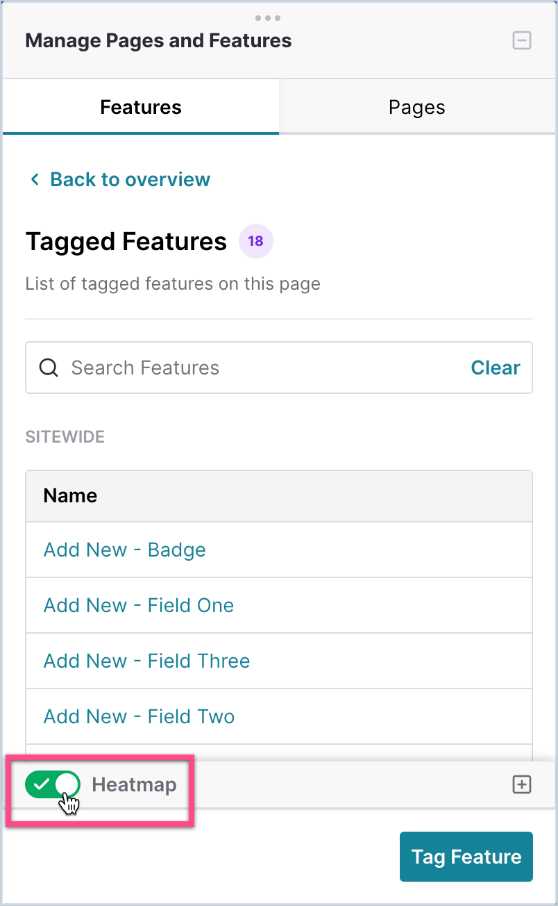 Feature heatmap – Pendo Help Center
