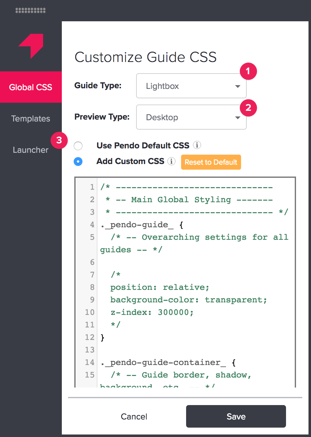 ガイドのスタイル設定（クラシック） – Pendoヘルプセンター