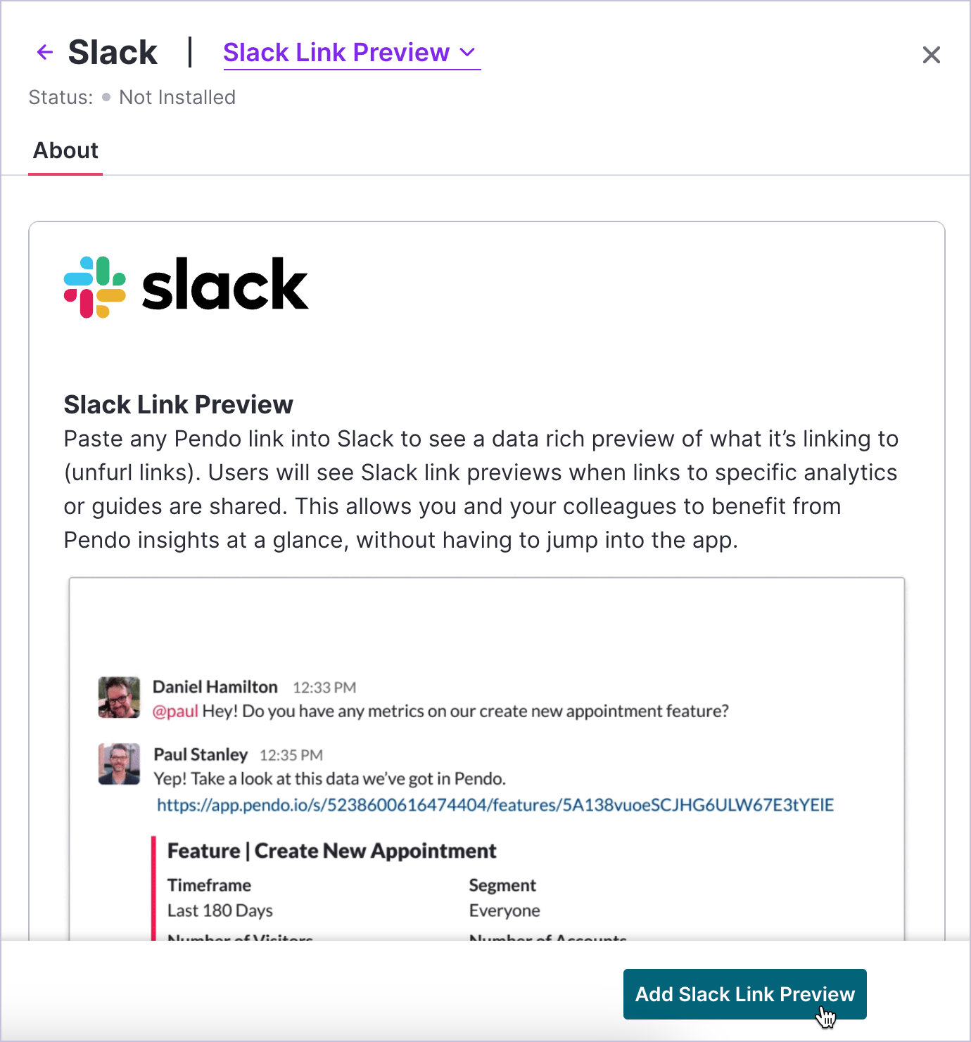 PendoのリンクプレビューをSlackに追加する – Pendoヘルプセンター