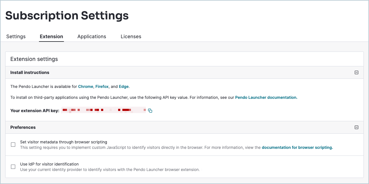 拡張機能のサブスクリプション設定 – Pendoヘルプセンター