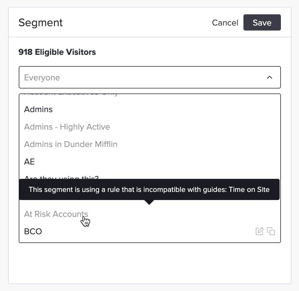 Segments – Pendo Help Center