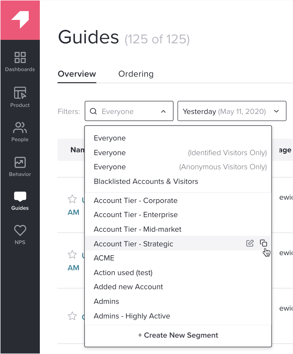 Segments – Pendo Help Center
