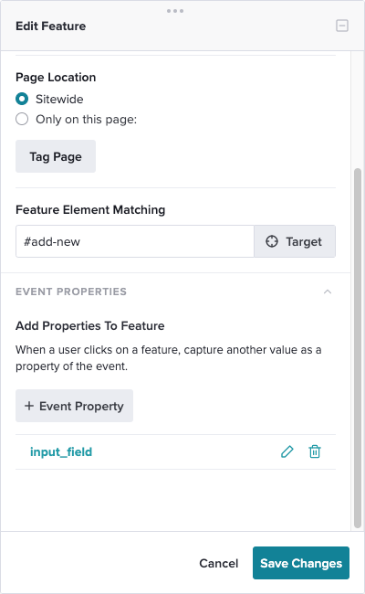 Click Event properties – Pendo Help Center