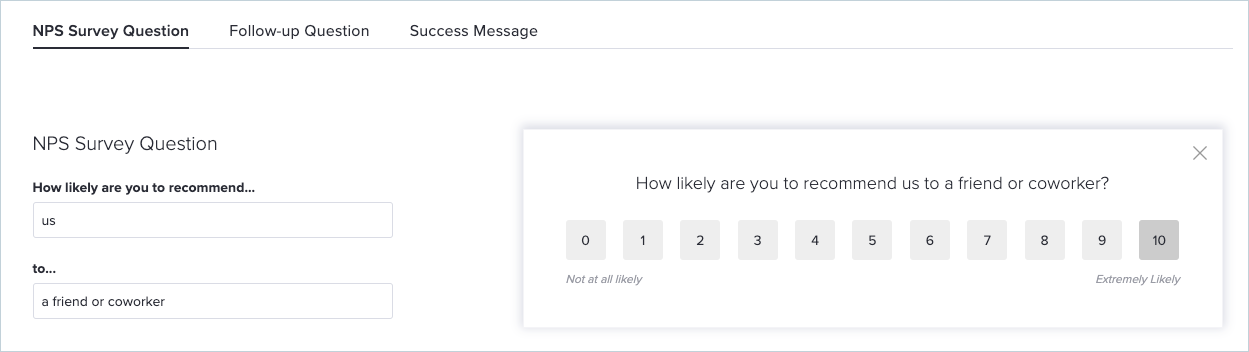 Set up an NPS survey – Pendo Help Center
