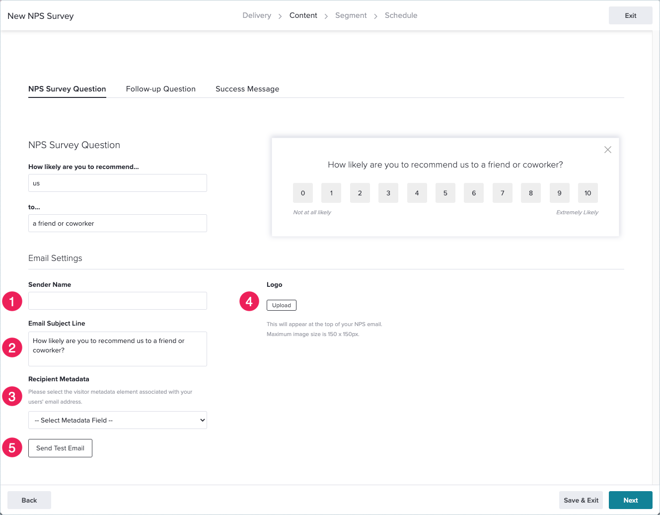 Set up an NPS survey – Pendo Help Center
