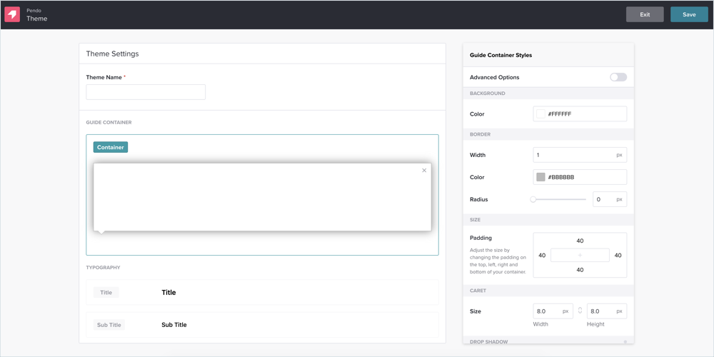 Manage guide styling with themes – Pendo Help Center
