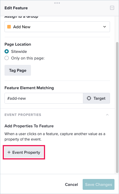 Click Event properties – Pendo Help Center