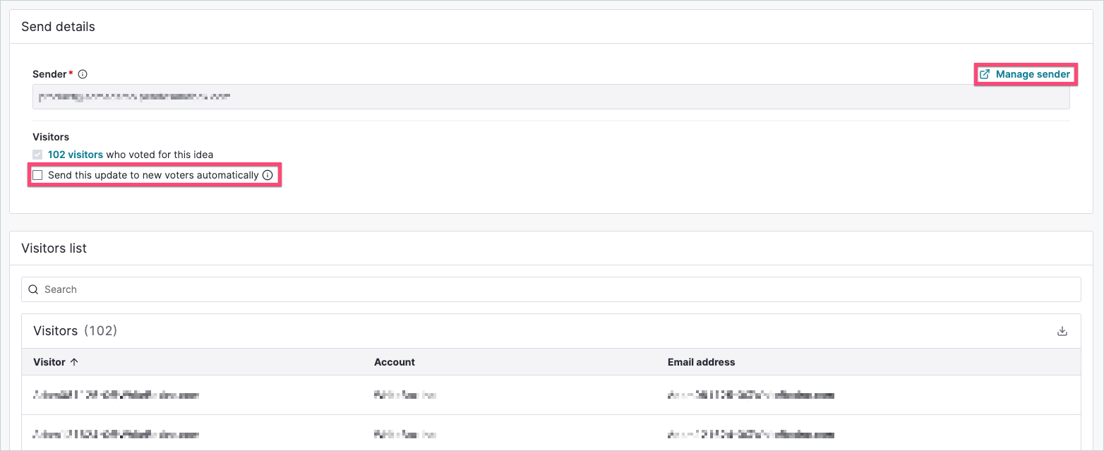 Send update emails – Pendo Help Center