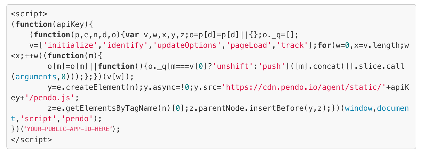 Components of the install script – Pendo Help Center